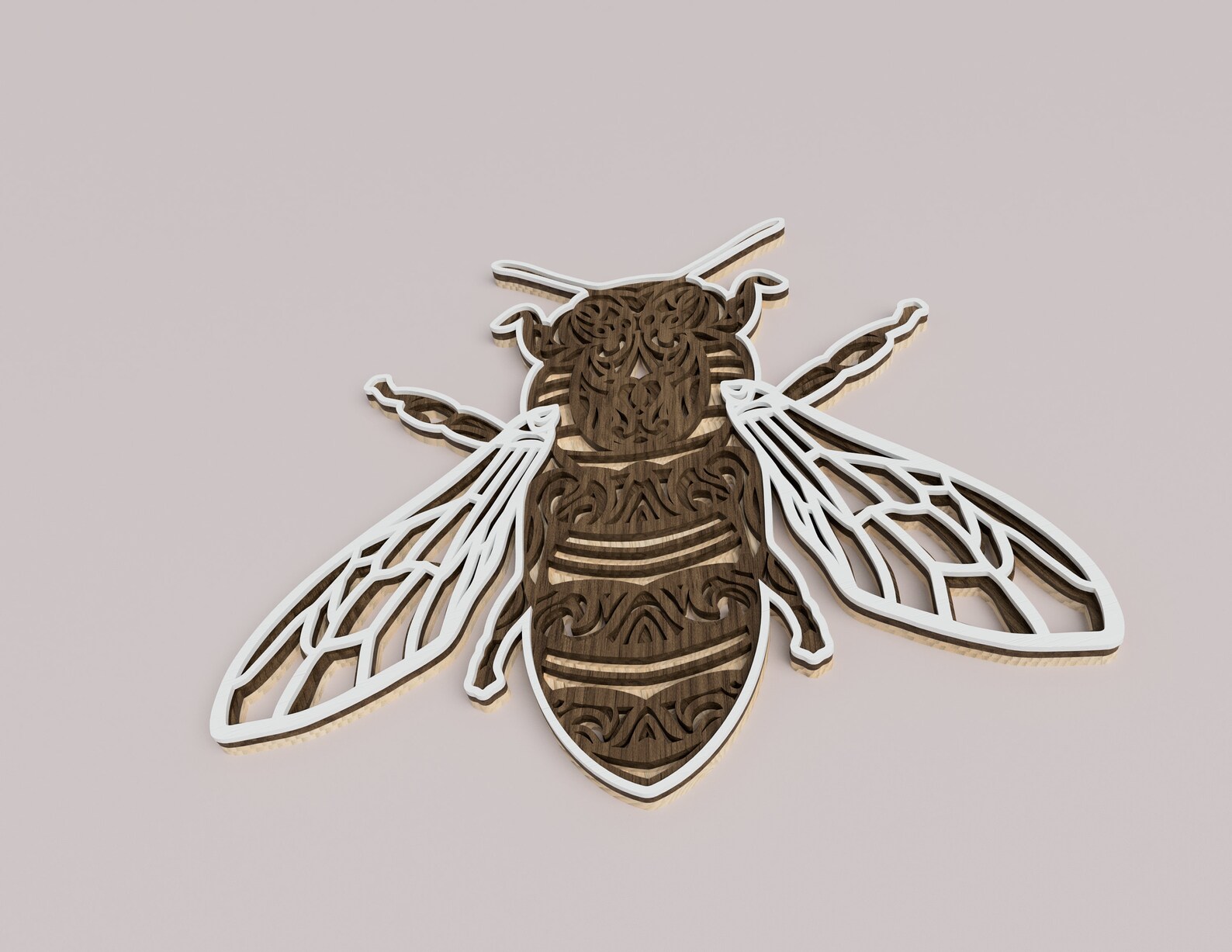 Bee Laser Cut File, Layered Svg, Vector Design, Dxf File for Laser ...