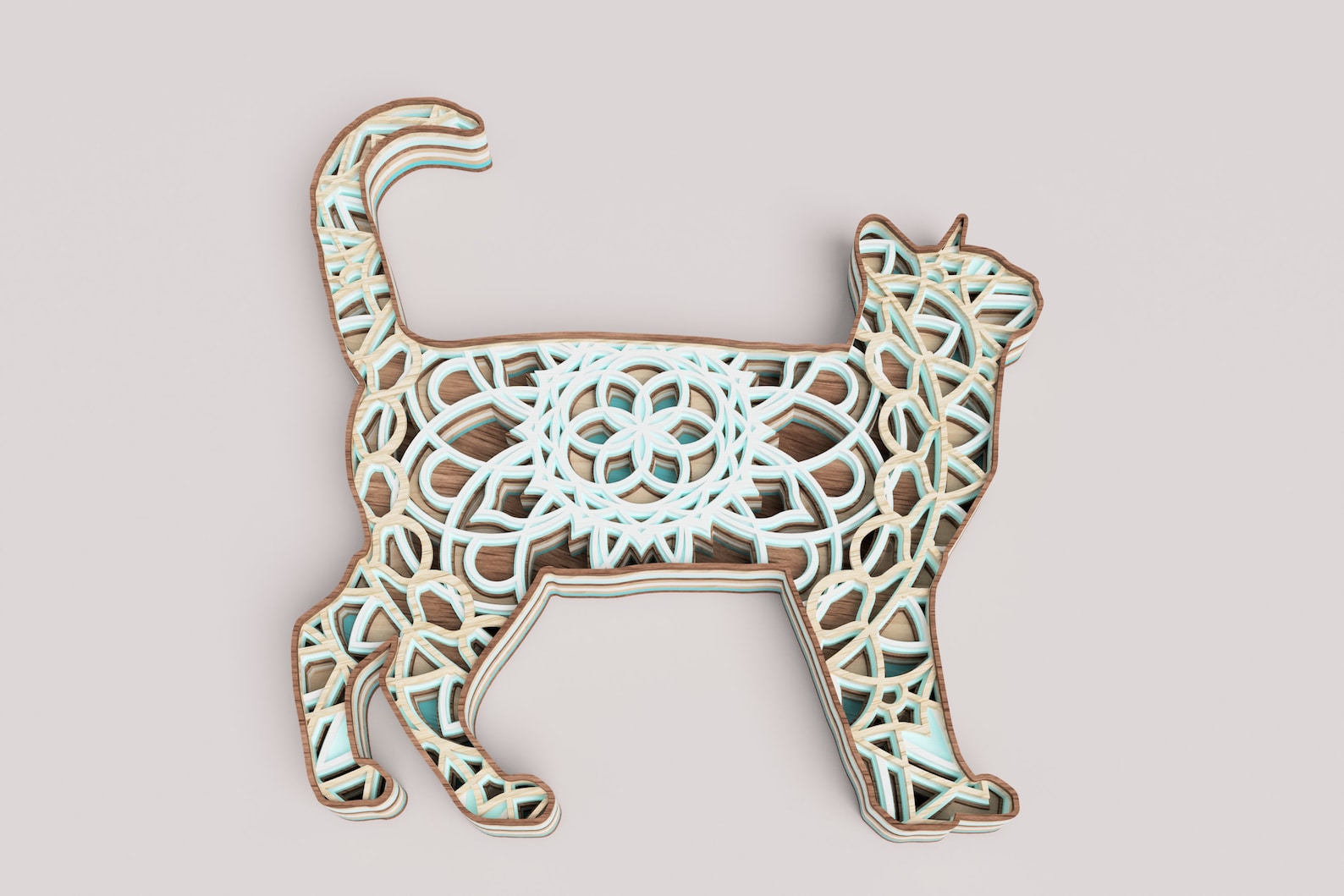 Cat laser cut file layered svg vector design dxf file for | Etsy