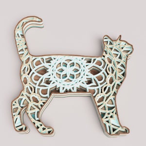 Cat Laser Cut File, Layered Svg, Vector Design, Dxf File for Laser ...