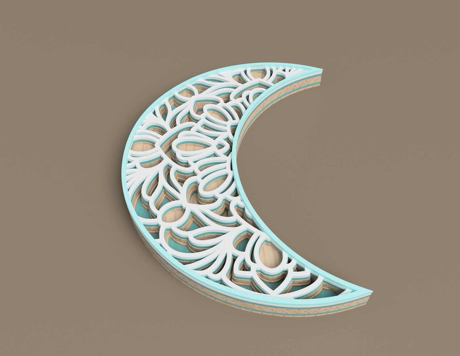 Half moon laser cut file Half Moon SVG multilayer laser cut | Etsy