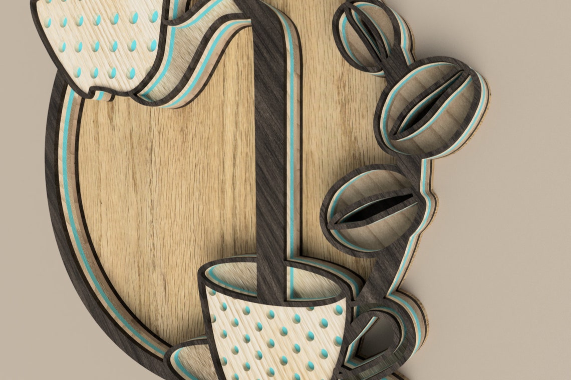 Coffee Laser Cut File Layered Svg Vector Design Layered - Etsy