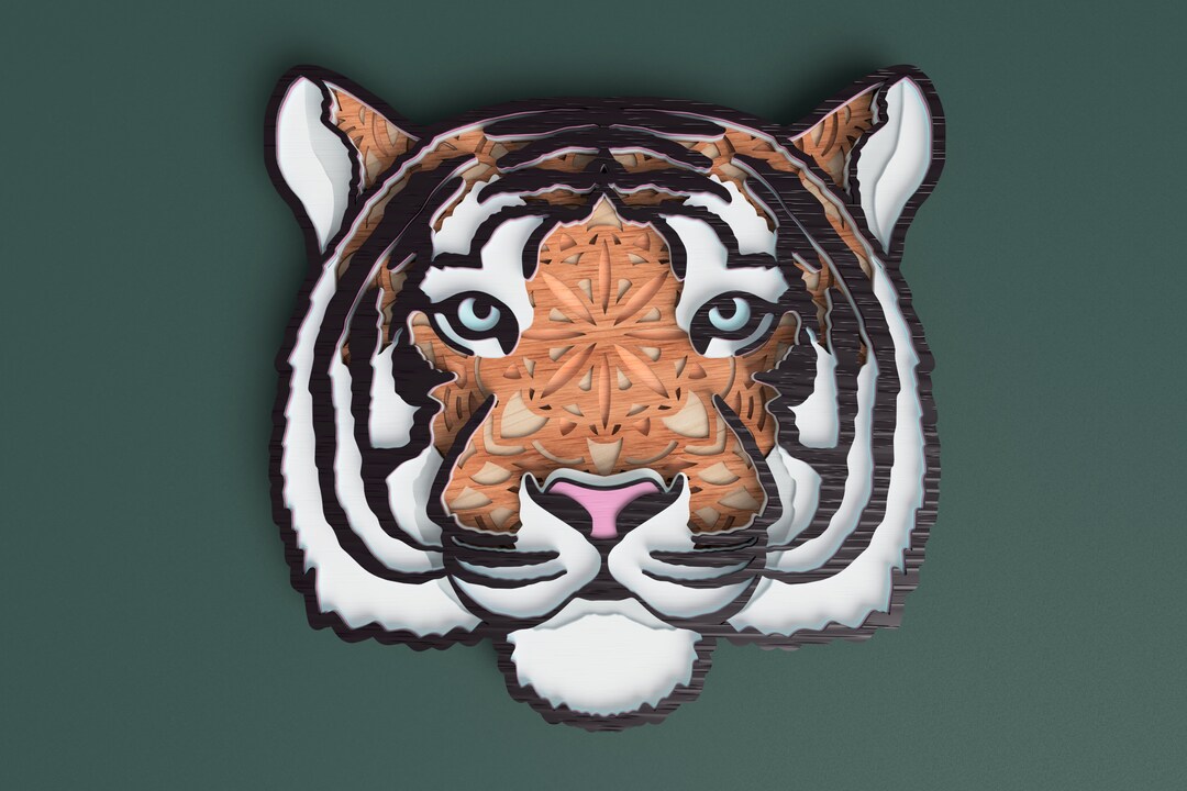 Tiger Laser Cut File, Layered Svg, Vector Design, Dxf File for Laser ...
