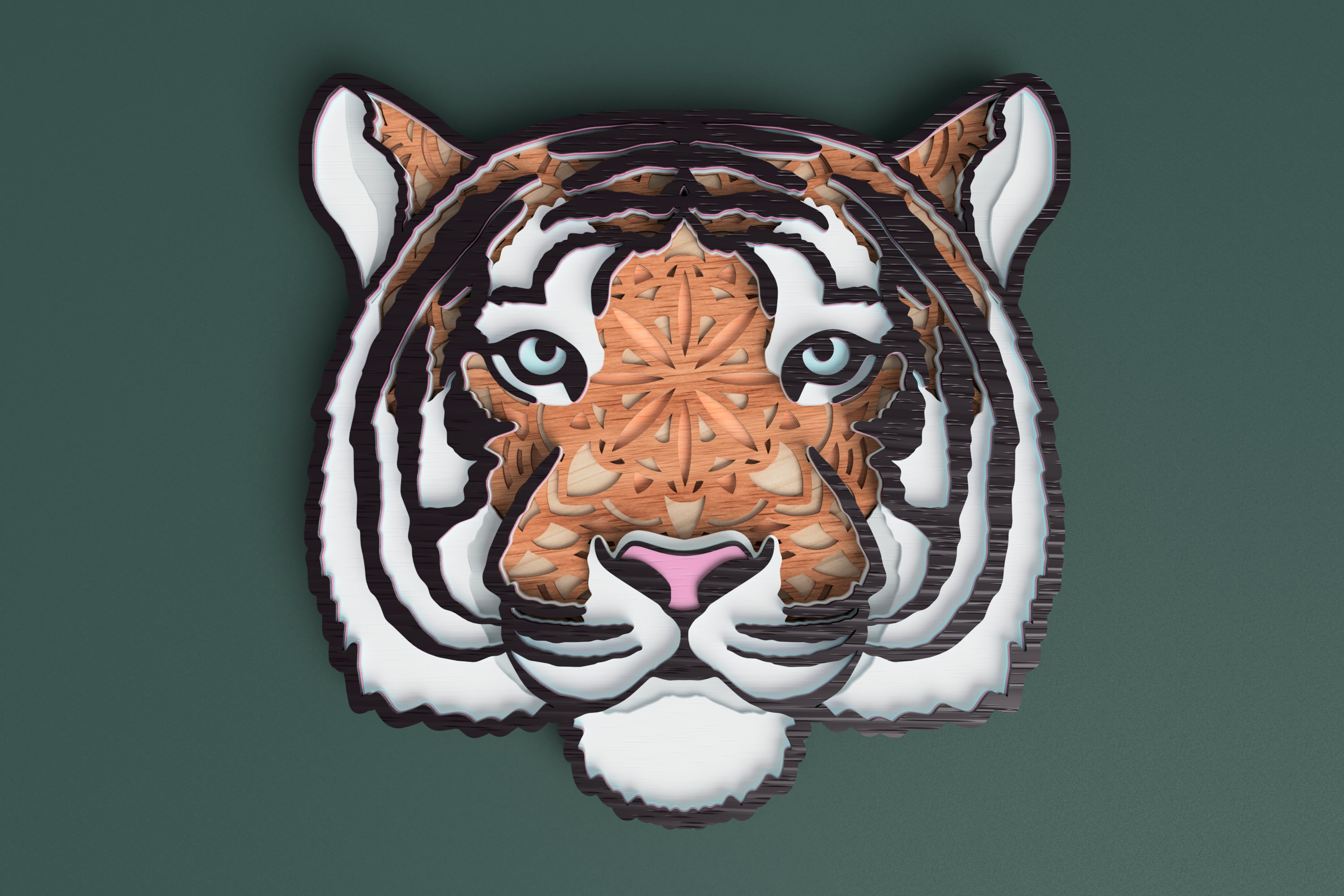 Tiger Laser Cut File Layered Svg Vector Design Dxf File for - Etsy