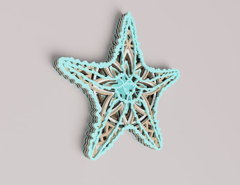 Starfish Laser Cut File Layered Svg Vector Design Dxf File - Etsy
