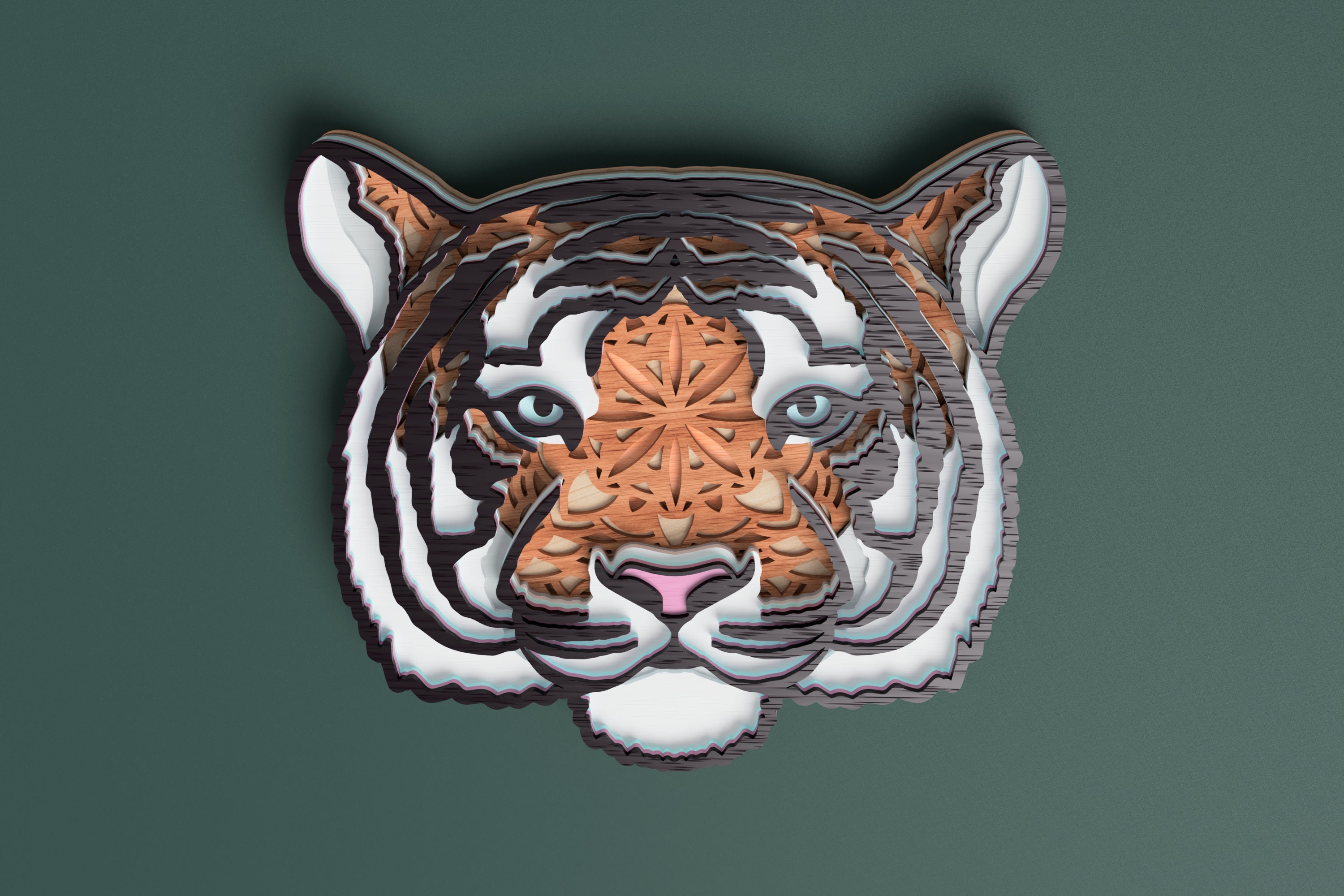 Tiger Laser Cut File Layered Svg Vector Design Dxf File for - Etsy