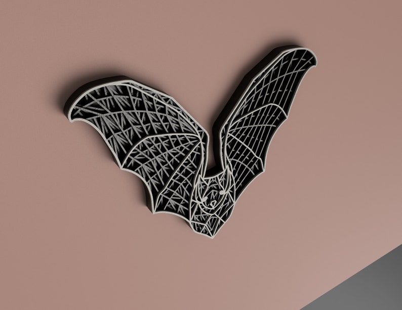 Bat Laser Cut File Layered Svg Vector Design Dxf File for - Etsy