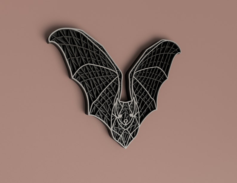 Bat laser cut file layered svg vector design dxf file for | Etsy