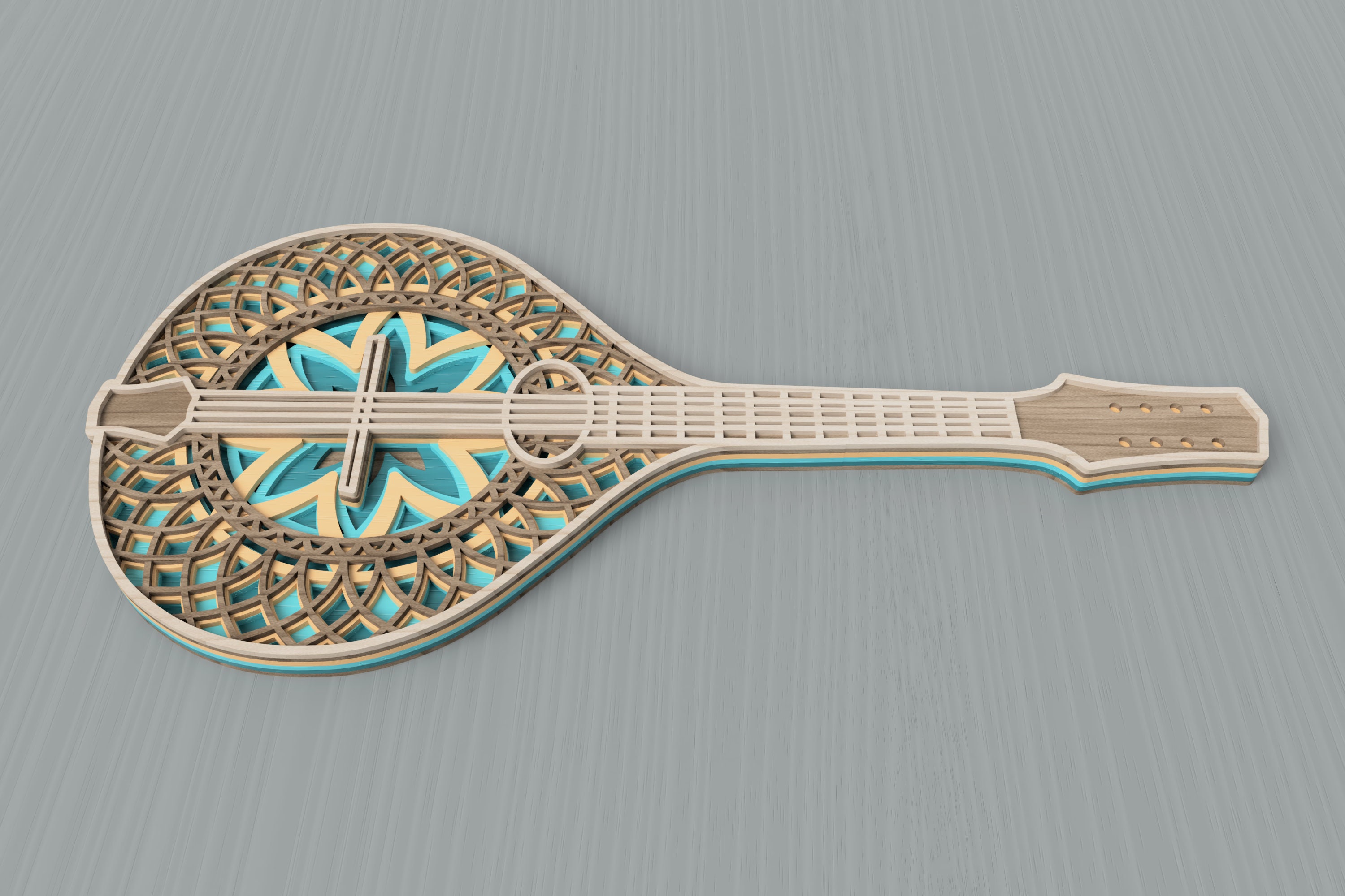 Mandolin Laser Cut File Layered Svg Vector Design Layered | Etsy India