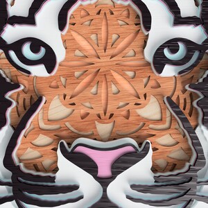 Tiger Laser Cut File, Layered Svg, Vector Design, Dxf File for Laser ...