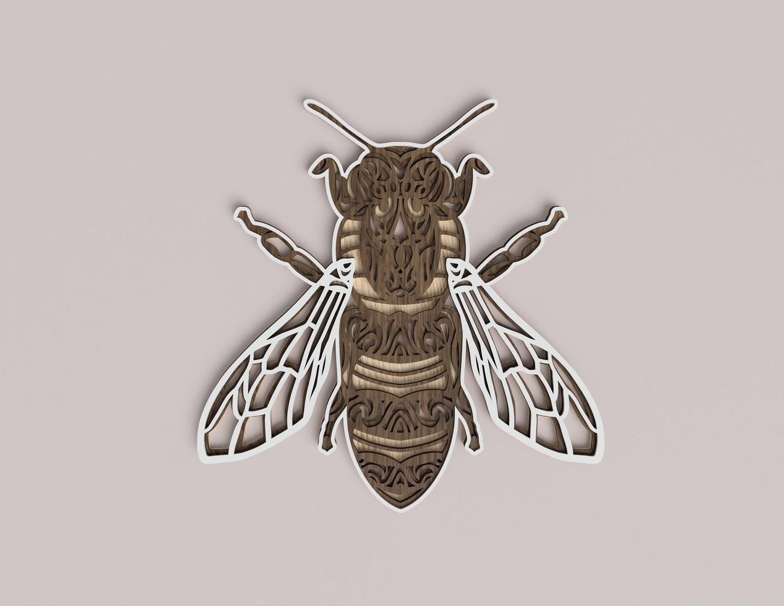 Bee Laser Cut File, Layered Svg, Vector Design, Dxf File for Laser ...