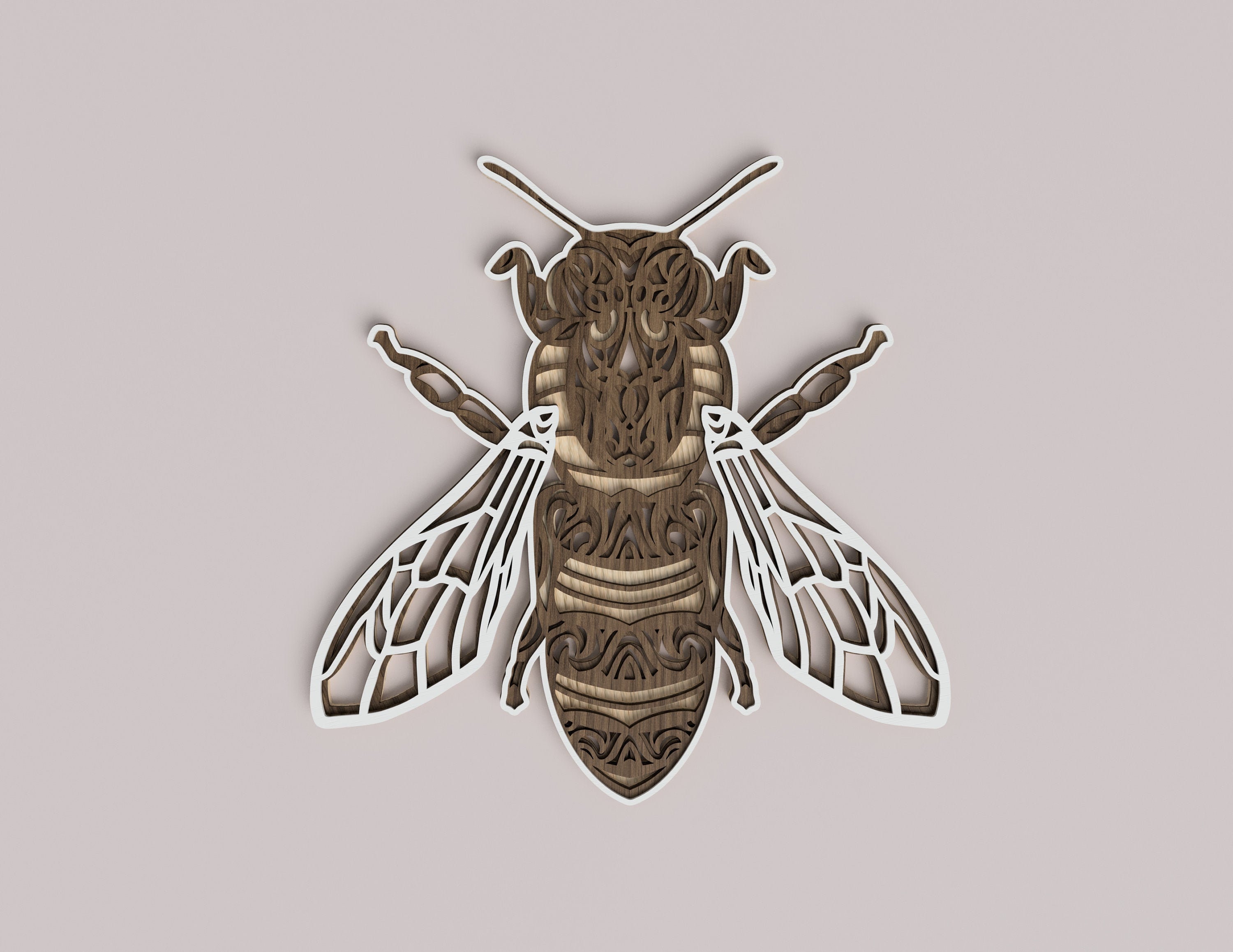 Bee laser cut file layered svg vector design dxf file for | Etsy