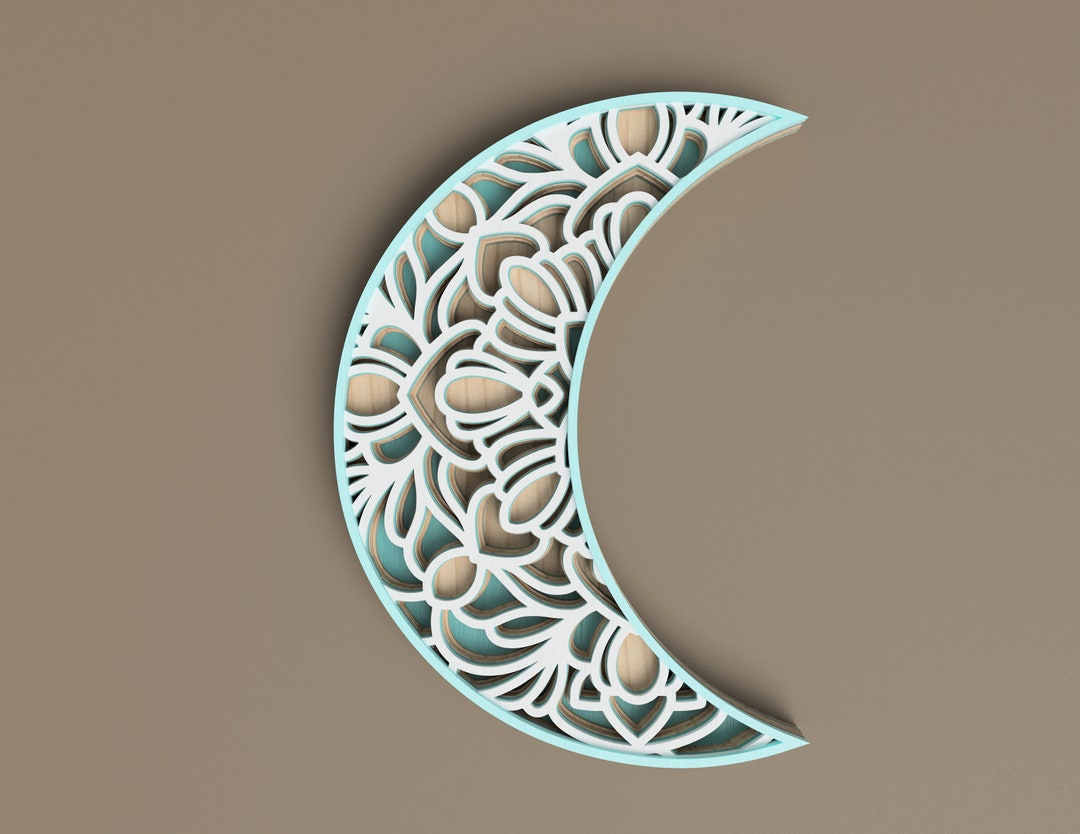 Half Moon Laser Cut File, Half Moon SVG, Multilayer Laser Cut File, DXF ...