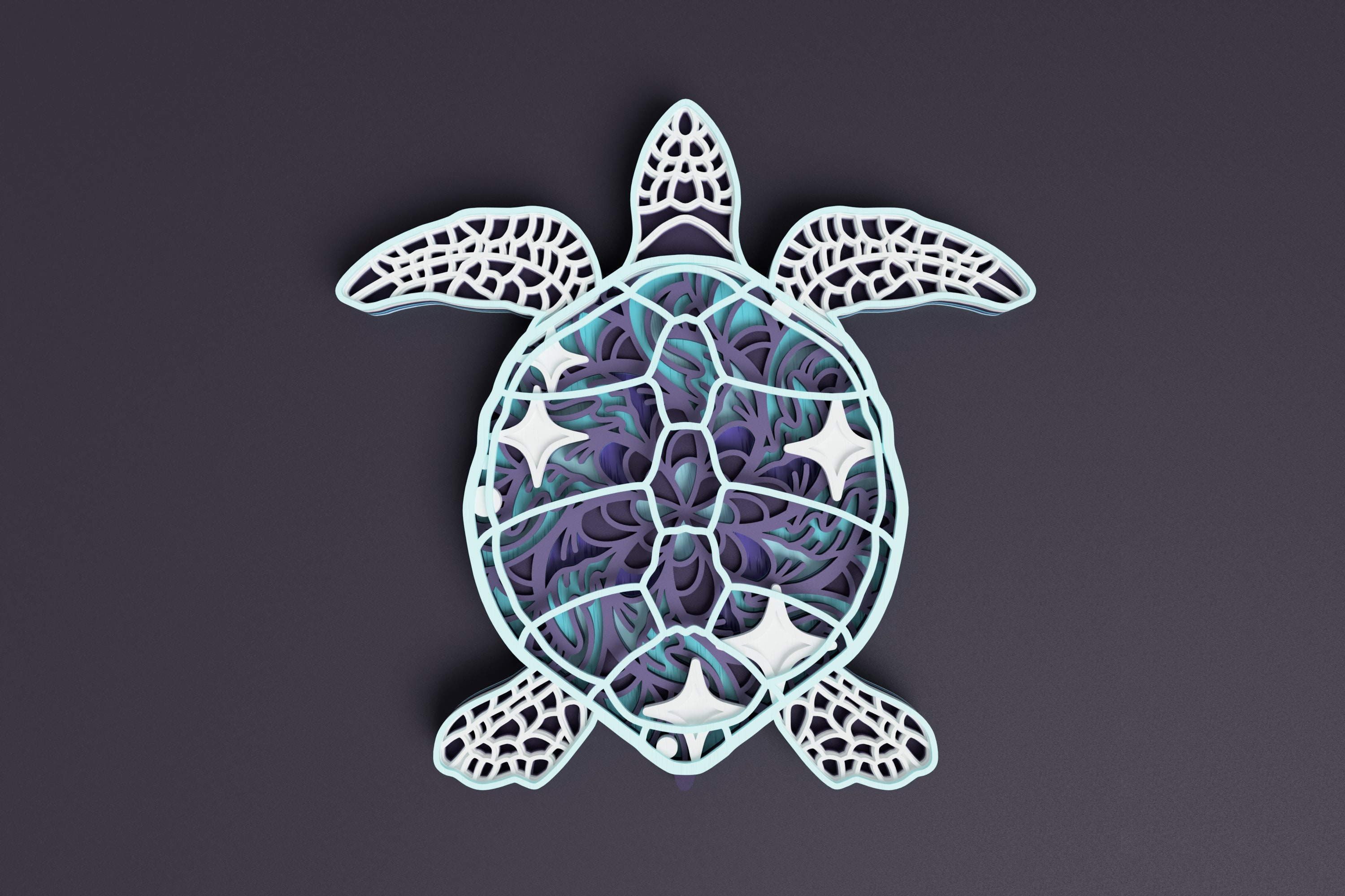 Layered Sea Turtle Mandala Laser Cut File (digital Download) - Etsy