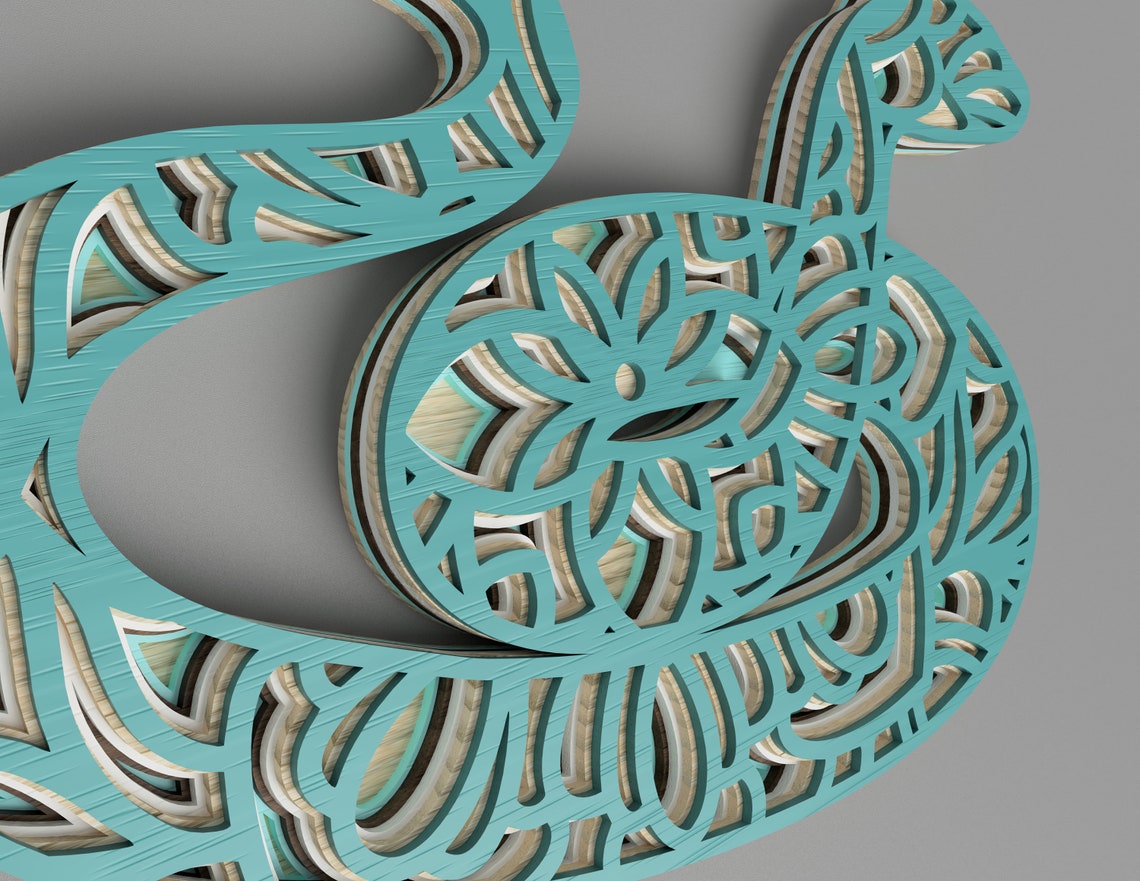 Snake Laser Cut File Layered Svg Vector Design Dxf File for - Etsy Hong ...