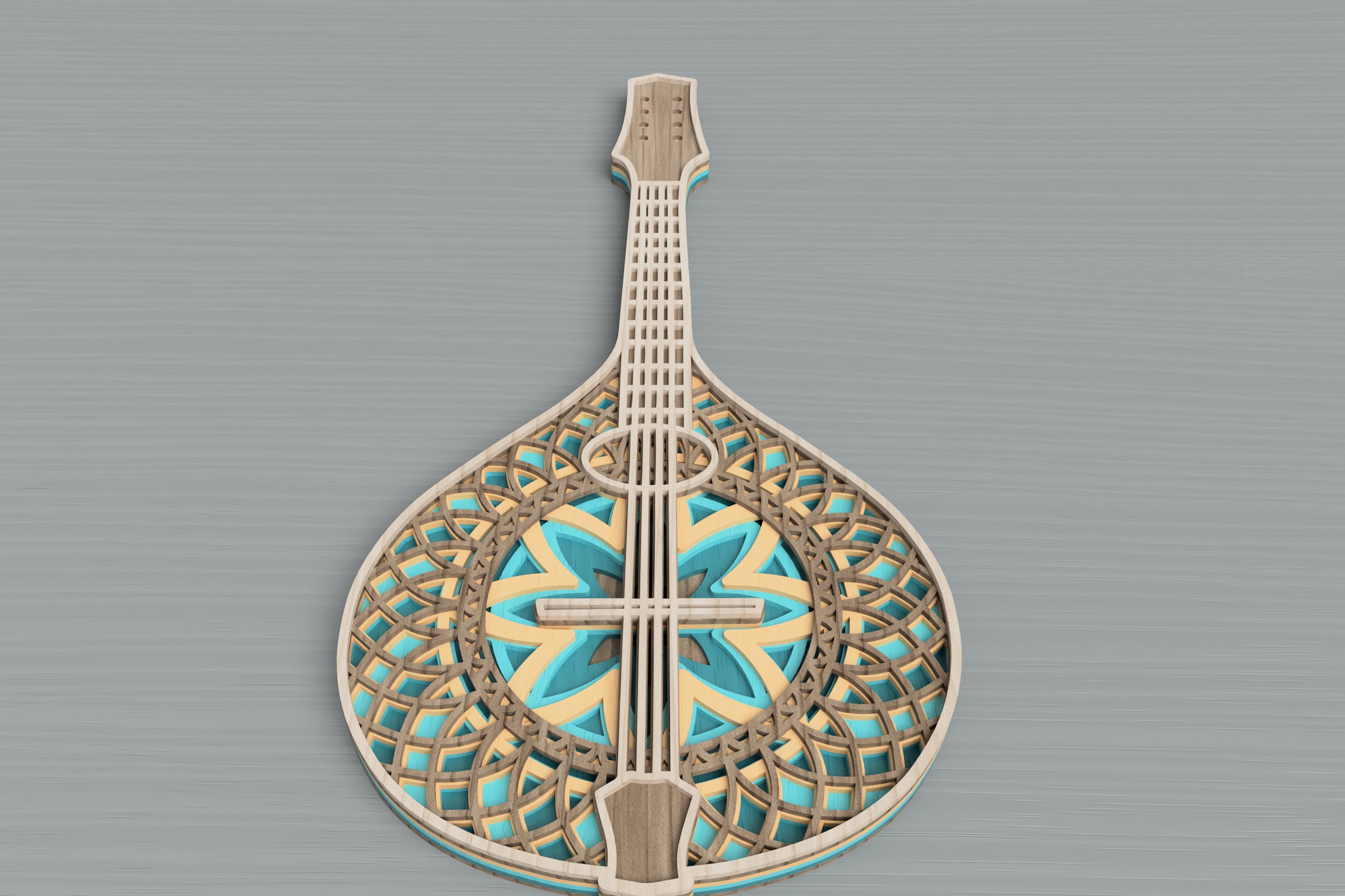 Mandolin Laser Cut File Layered Svg Vector Design Layered | Etsy India