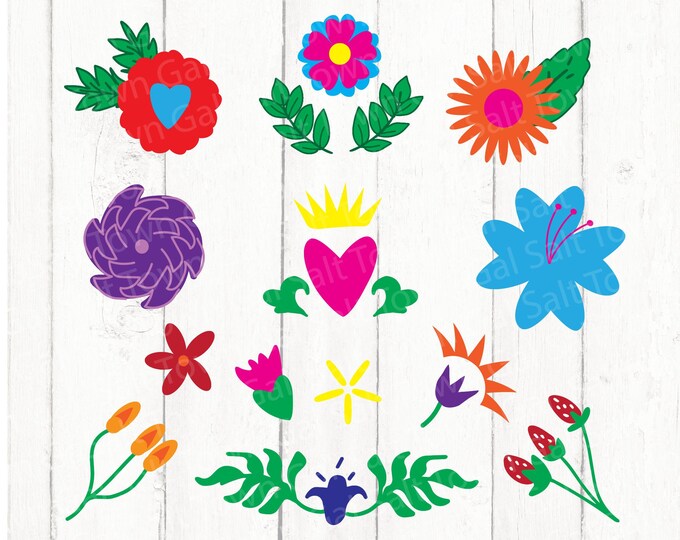 Fiesta Flowers Svg-mexican Floral Elements-flowers Svg-spanish Clip Art ...