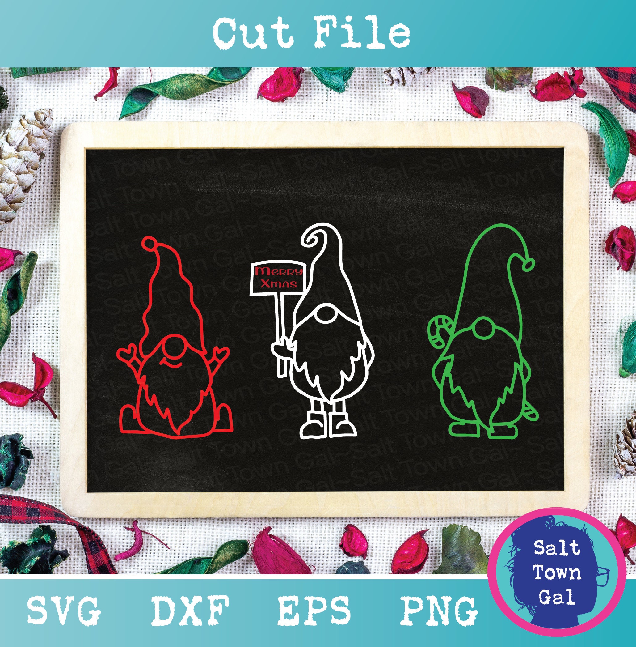 Gnomes for Christmas Svg-Simple Christmas Gnomes Svg-Handdrawn | Etsy