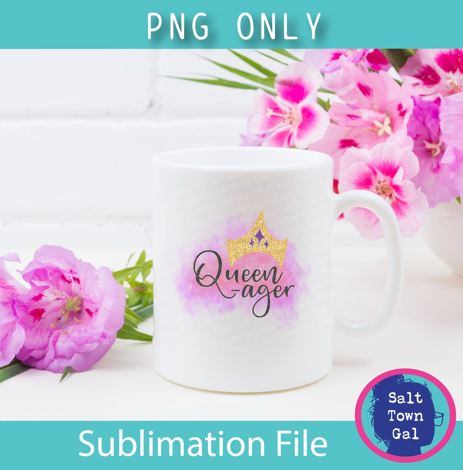 Queenager Sublimation Design-Birthday Queen PNG-Crown Queen | Etsy