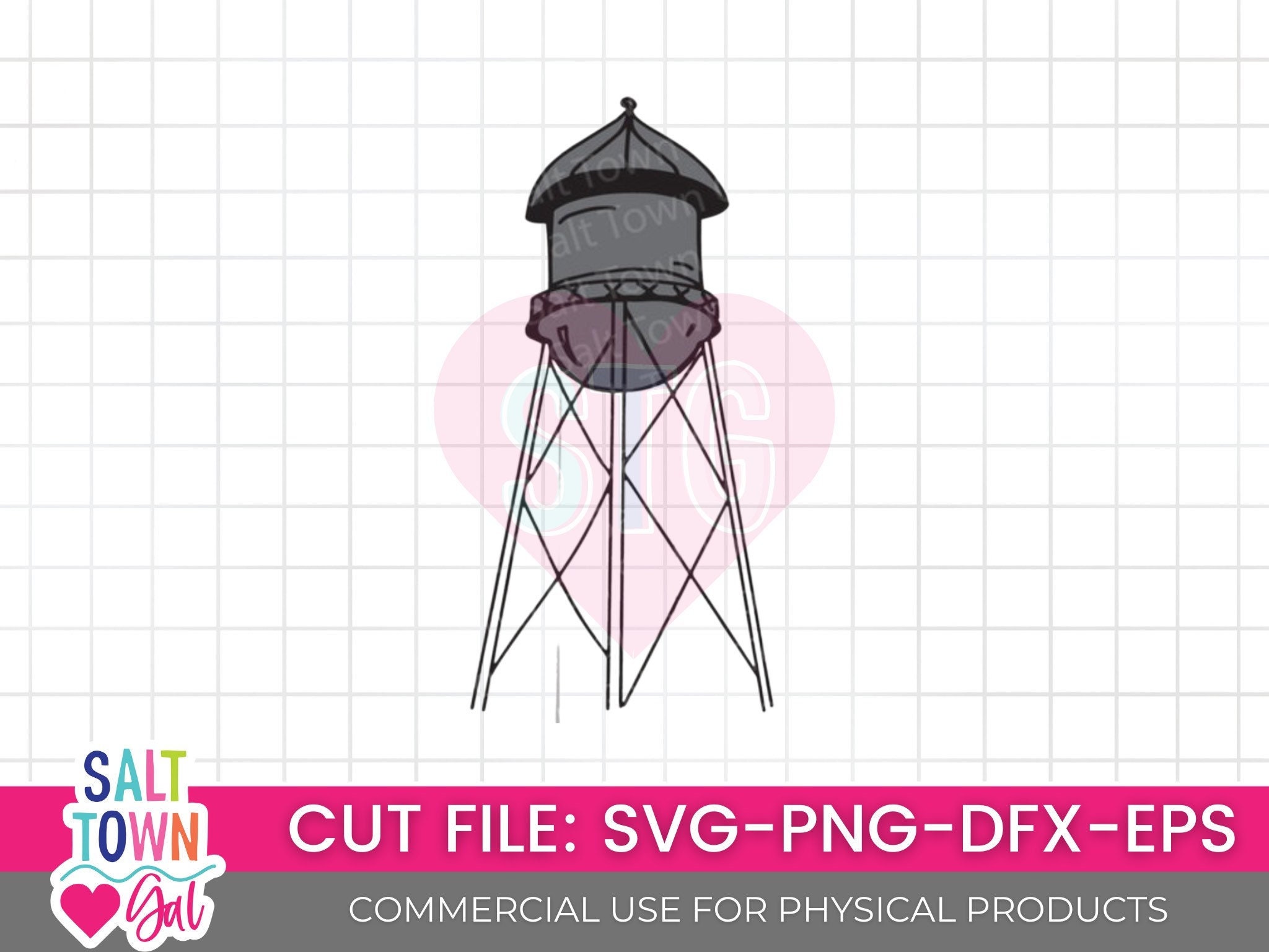 Water Tower Svg-watertower Png-farm Cut File-small Town Clip - Etsy