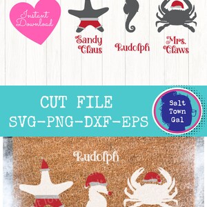 Christmas at the Beach Svg-sandy Claus Cut File-mrs. Claws-beach ...