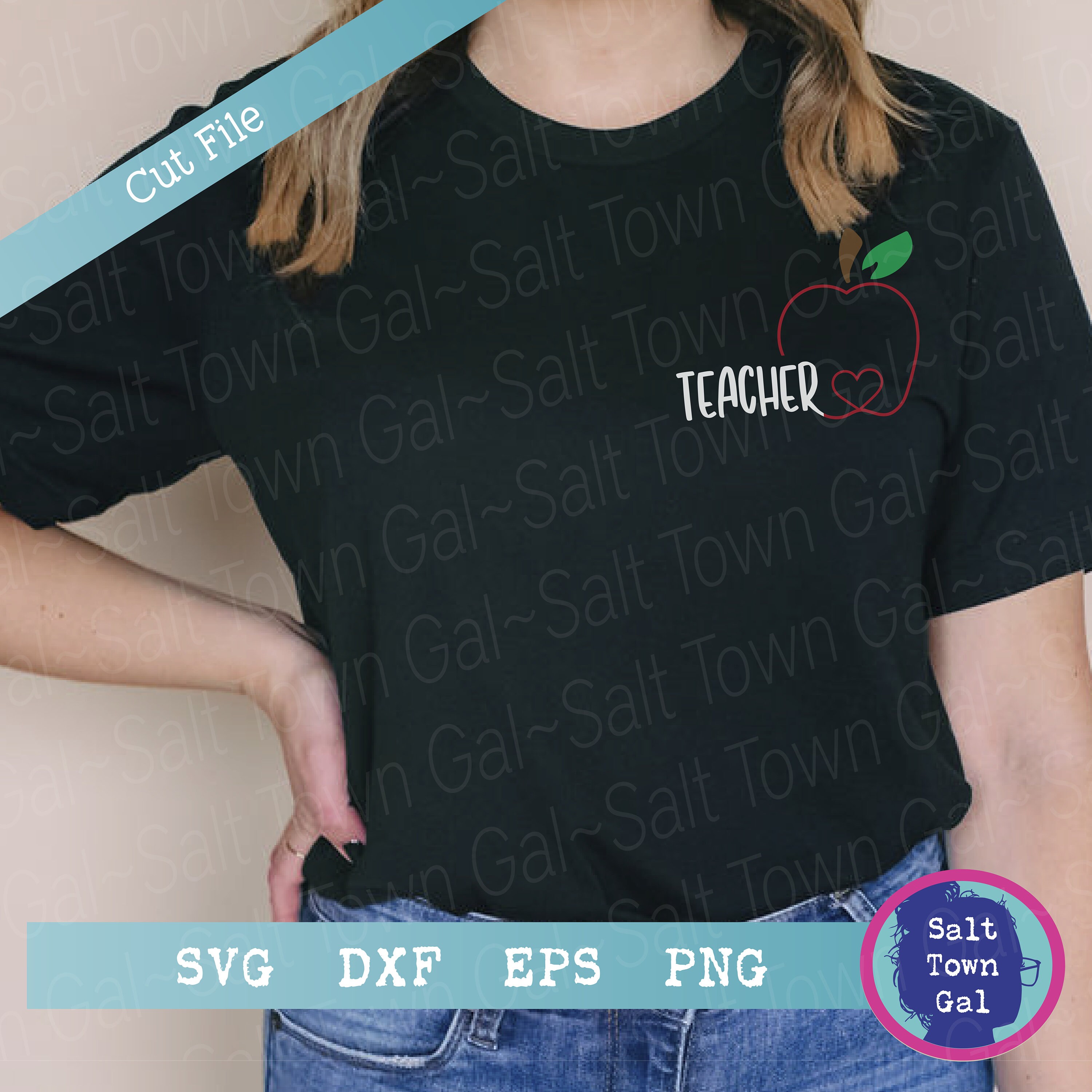 Teacher Apple Heart Svg-teacher Png-teacher Life Cut - Etsy