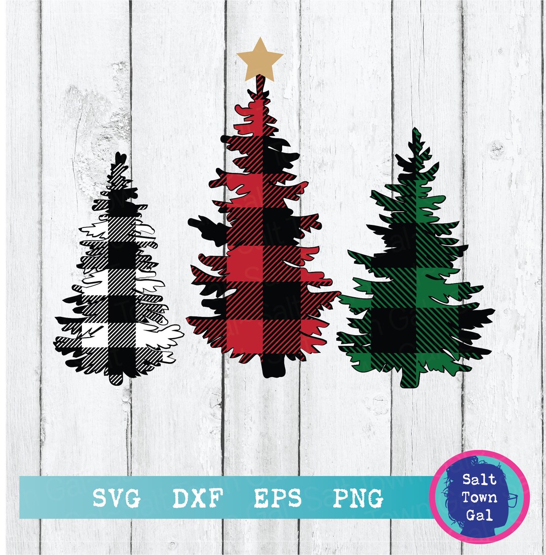 Buffalo Plaid Christmas Tree Svg-buffalo Plaid Trees Png-christmas Tree ...