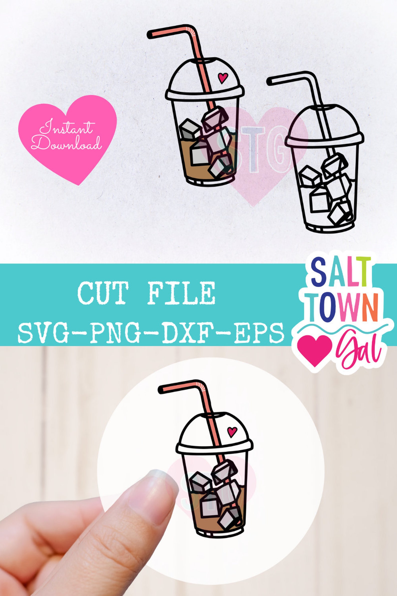 Iced Coffee Svg-iced Coffee to Go Svg-iced Coffee Png-iced - Etsy