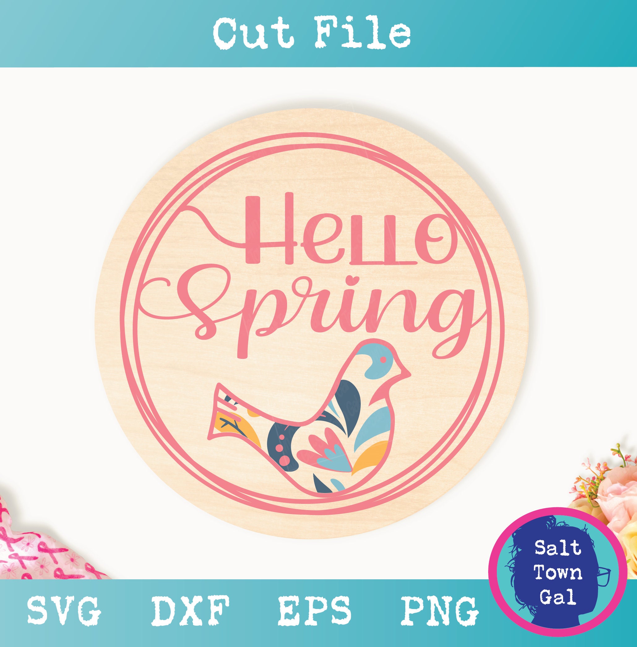 Hello Spring Svg-spring Svg Cut File-hello Spring Png-spring | Etsy