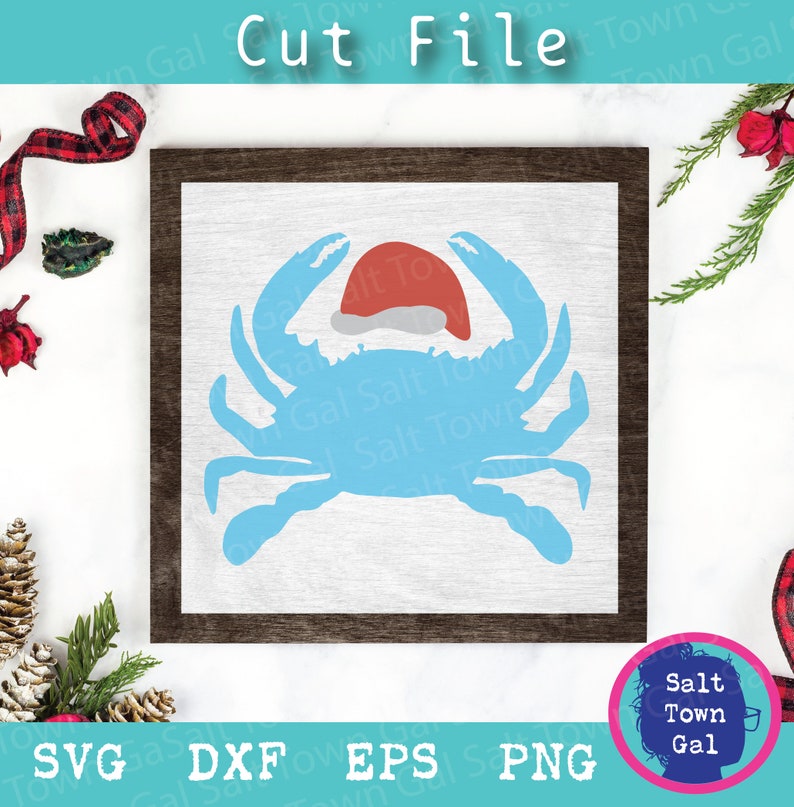 Santa Claws Svg-christmas Crab Png-tropical Christmas - Etsy