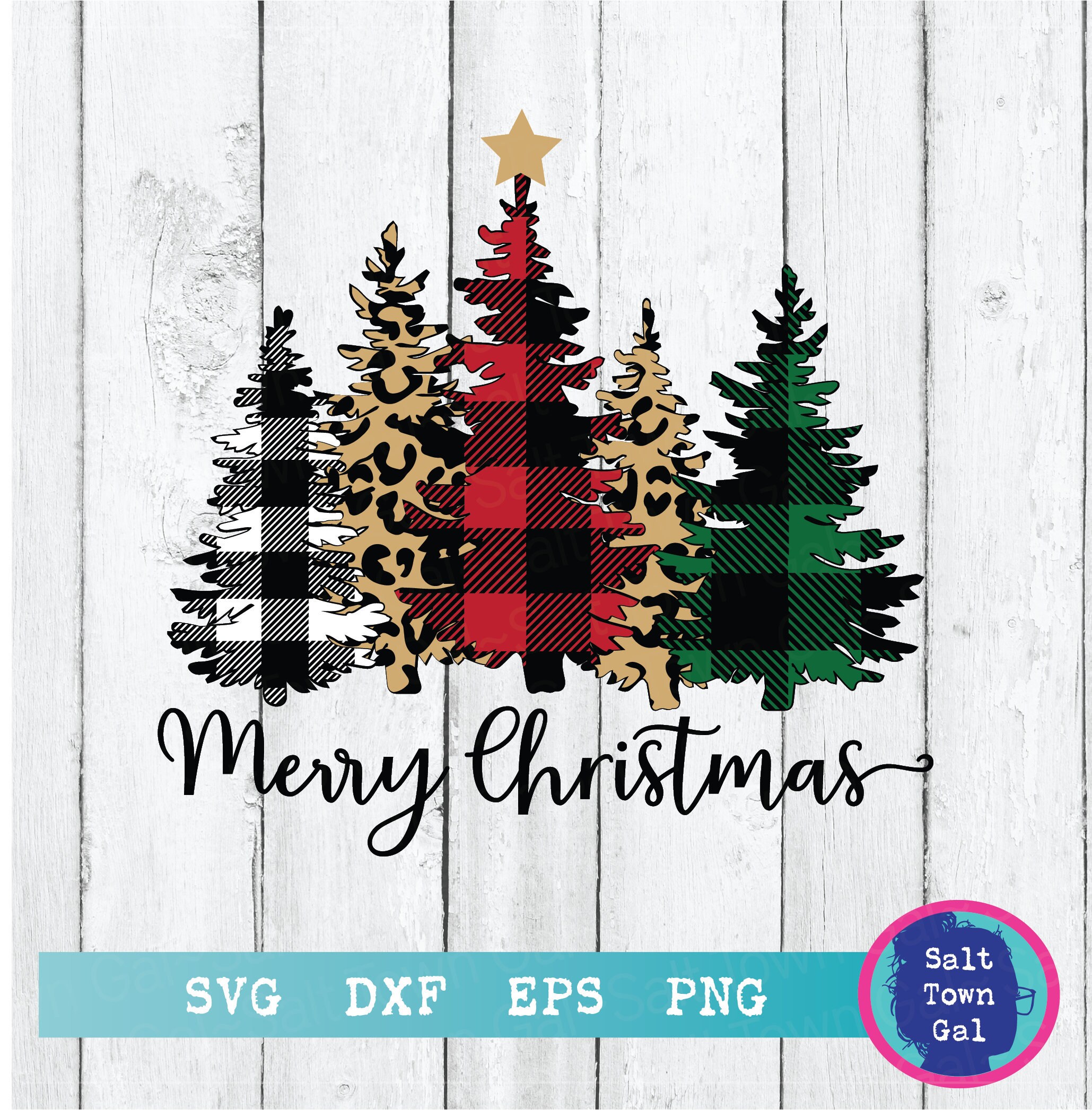 Merry Christmas Plaid Trees Svg-plaid Christmas Trees | Etsy