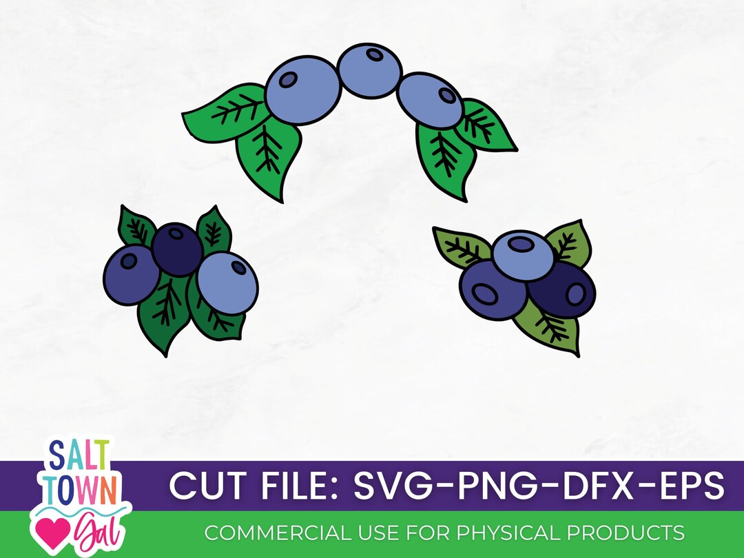 Blueberries Svg- Blue Berry Cut File for Cricut- Fruit Clip Art ...