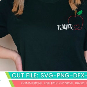 Teacher Apple Heart Svg-teacher Png-teacher Life Cut File-teacher ...