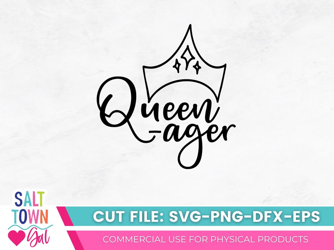 Queen-ager Svg-queen With Crown-senior Lady Shirt Design-birthday Queen ...