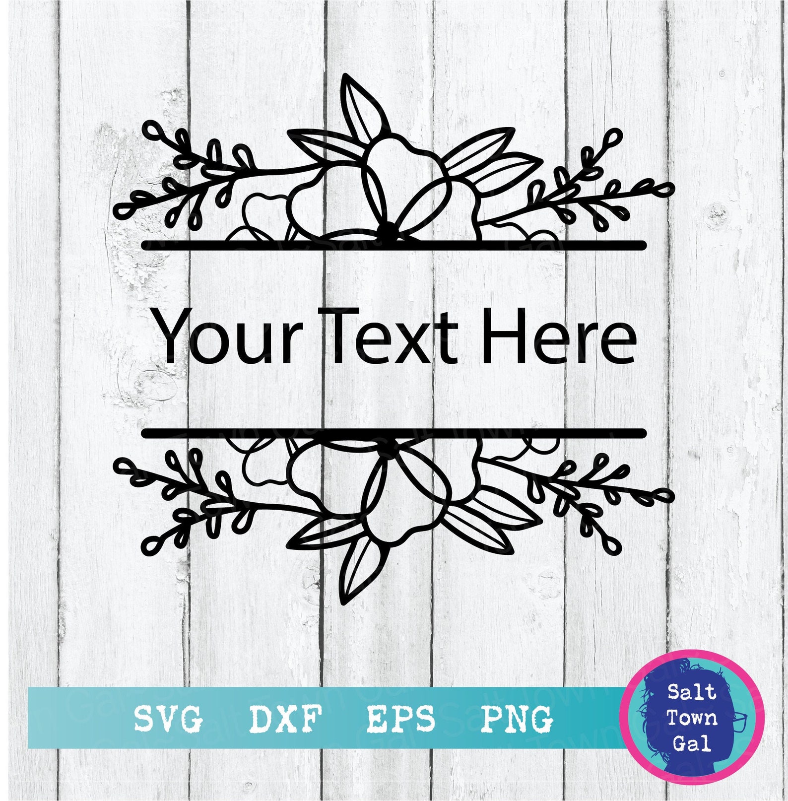 Split Floral Border Frame Svg-flower Monogram Svg File-flower - Etsy