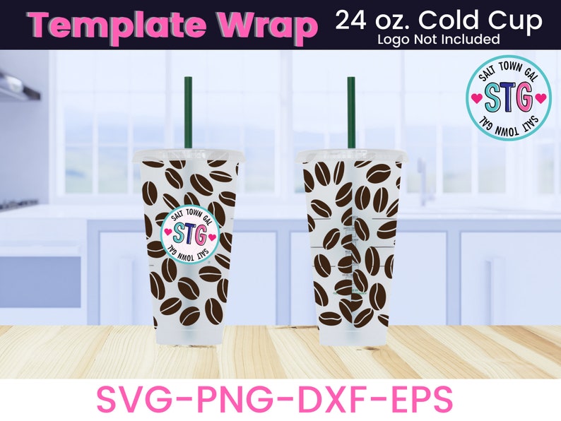 Coffee Beans Full Wrap Svg-coffee Beans Cold Cup Png-cafe - Etsy