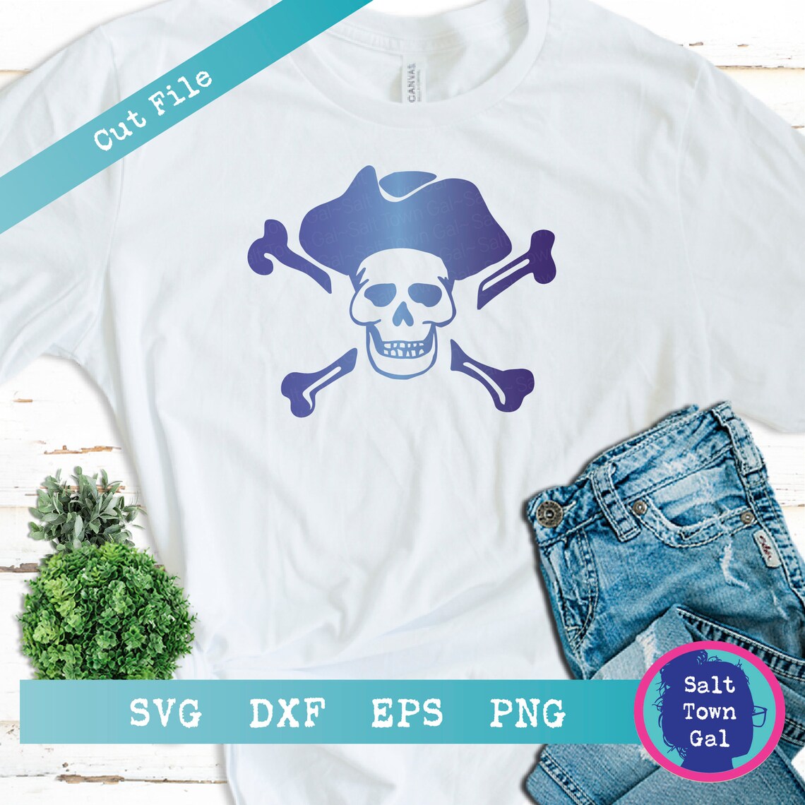 Pirate Skull Svg-pirate With Hat-pirate Bones Png-pirate Cut | Etsy