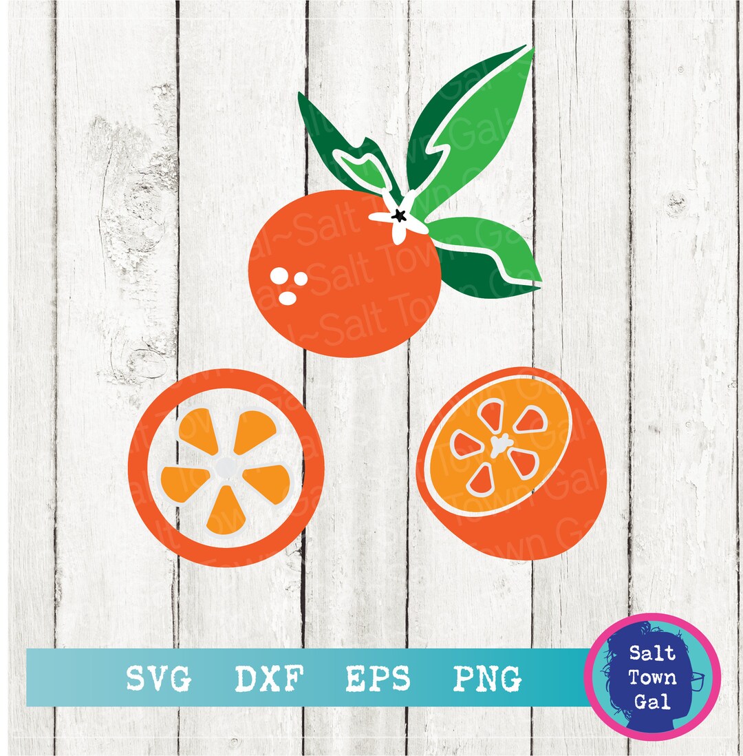 Oranges Svg-orange With Leaf Svg-orange Png-orange Digital Download ...