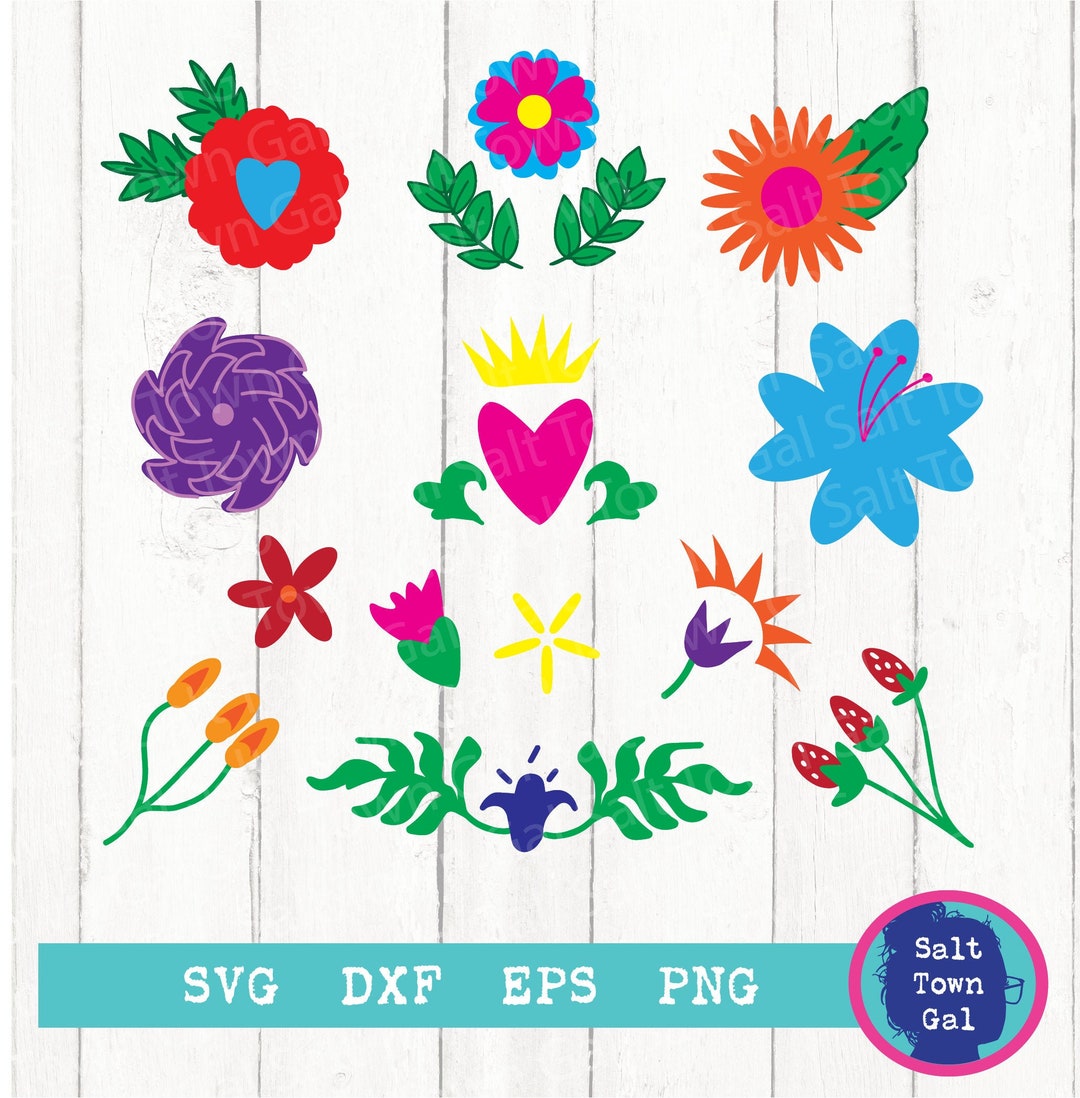 Fiesta Flowers Svg-mexican Floral Elements-flowers Svg-spanish Clip Art ...