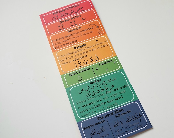 Laminated Quranic Bookmarks, Book Lover, Personalized Gift, Islamic ...