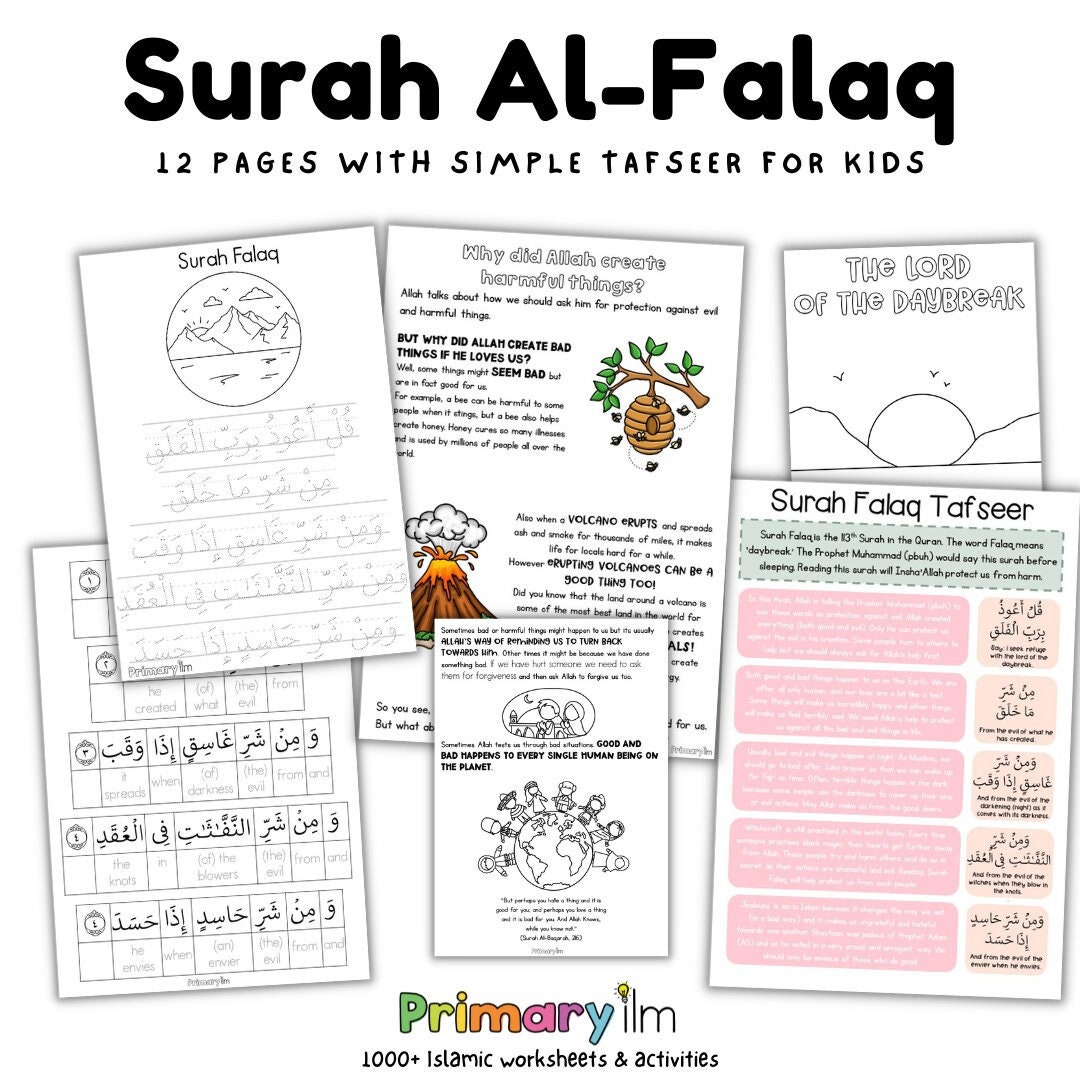 Surah Falaq Tafseer Pack for Kids - Etsy