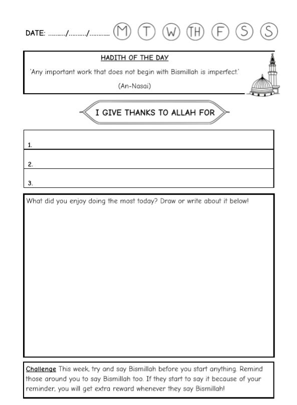 Islamic Journal for Children Hadith and Reflection for Kids - Etsy