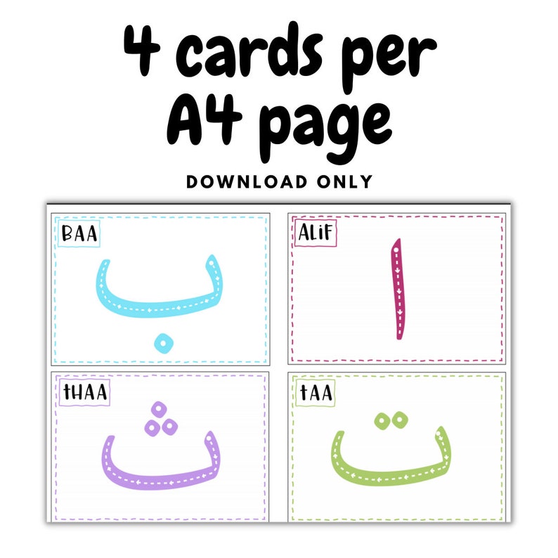 Tracing Arabic Letters | Arabic Letter Cards | Trace Arabic Alphabet ...