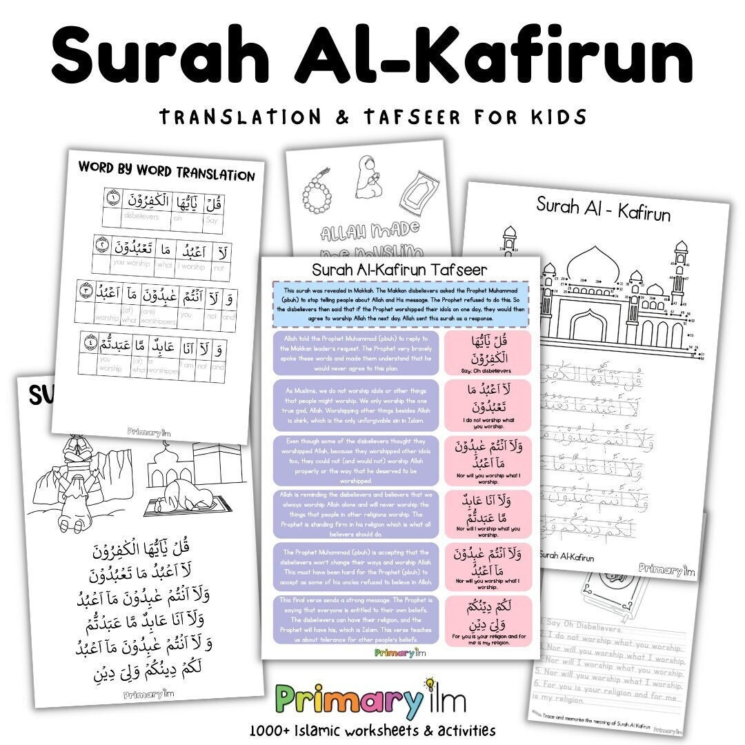 Surah Kafirun Tafseer and Translation - Etsy