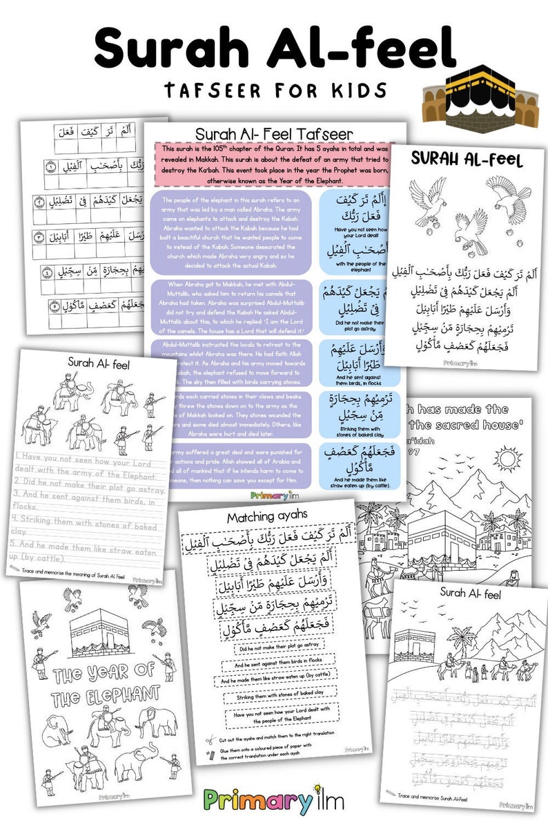 Surah Al-feel Tafseer for Kids - Etsy