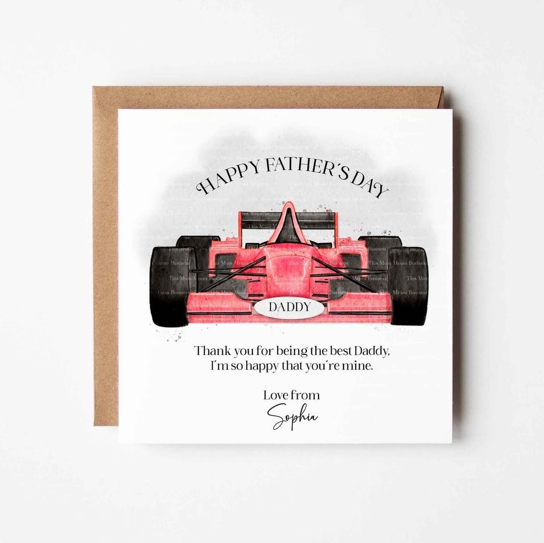 Personalised Racing Car Card, Father’s Day, Birthday Card, Sports Car ...
