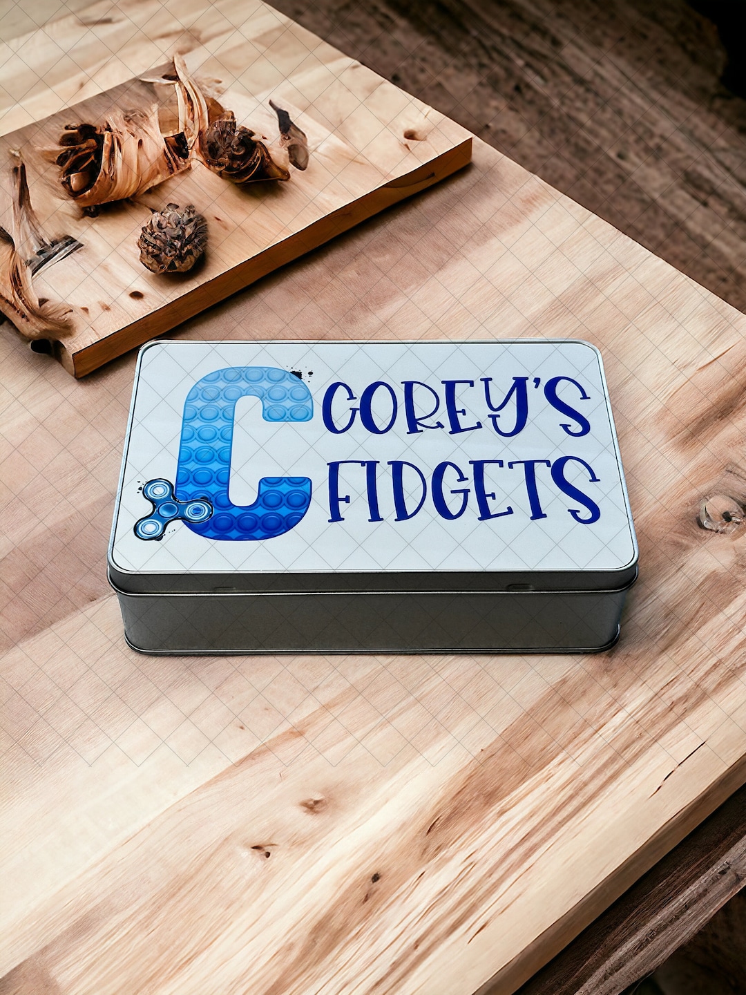 Personalised Fidget Storage Tin, Boys Storage Tin. - Etsy