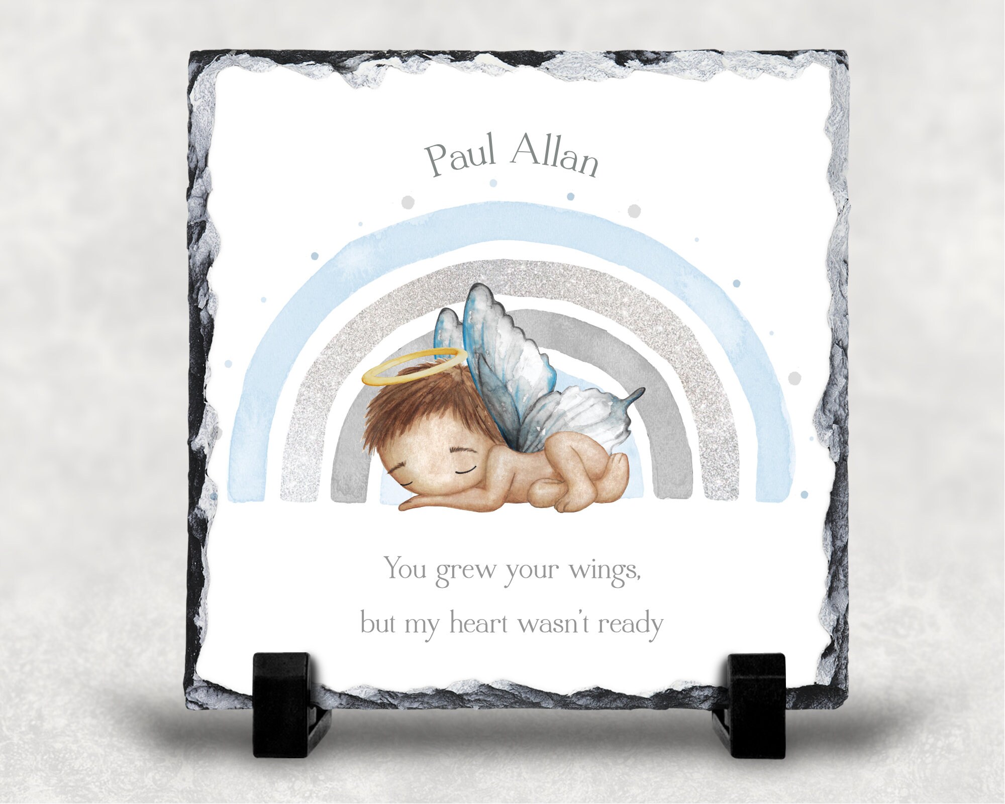 Personalised Memorial Baby Angel Slate - Etsy