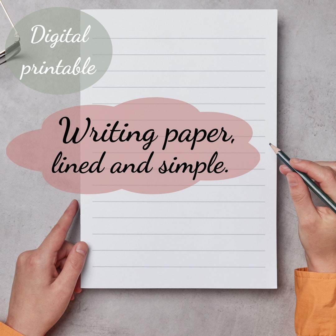 Writing Paper Lined and Simple. - Etsy