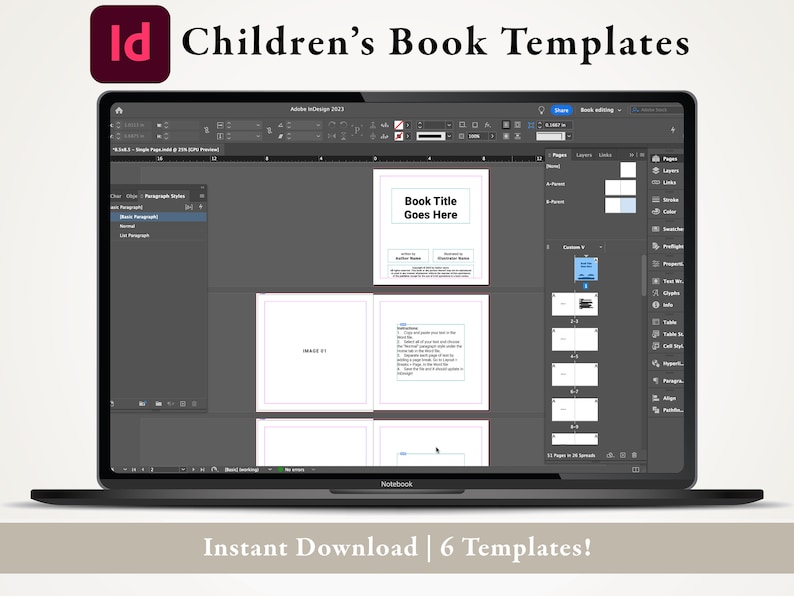 Indesign Templates for Children's Book Formatting - Etsy