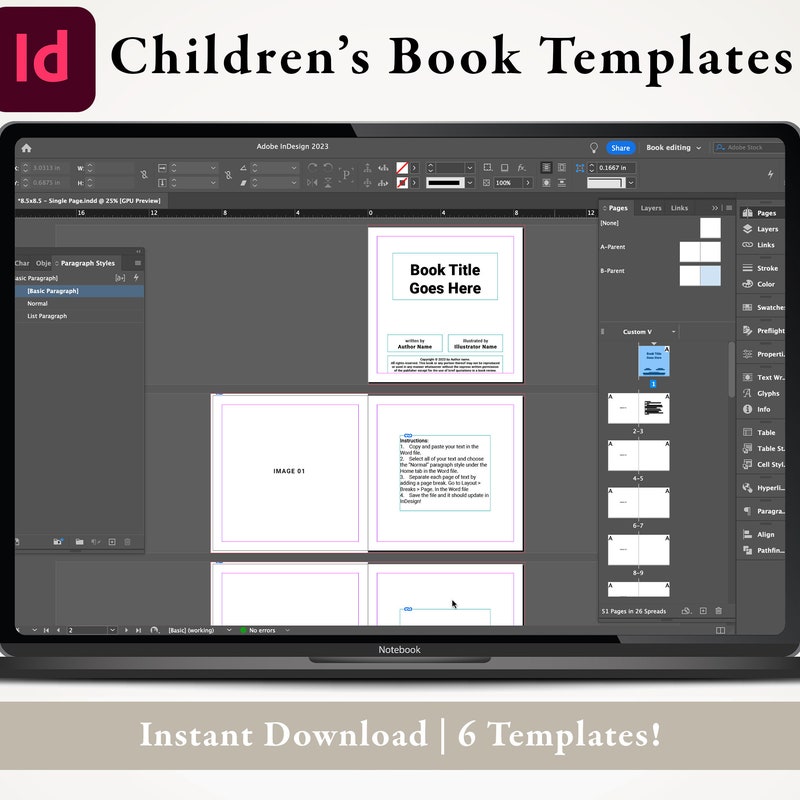 Book Format Kdp Indesign - Etsy